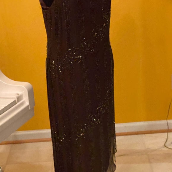 Cache | Dresses | Sequin And Beaded Chocolate Dress | Poshmark